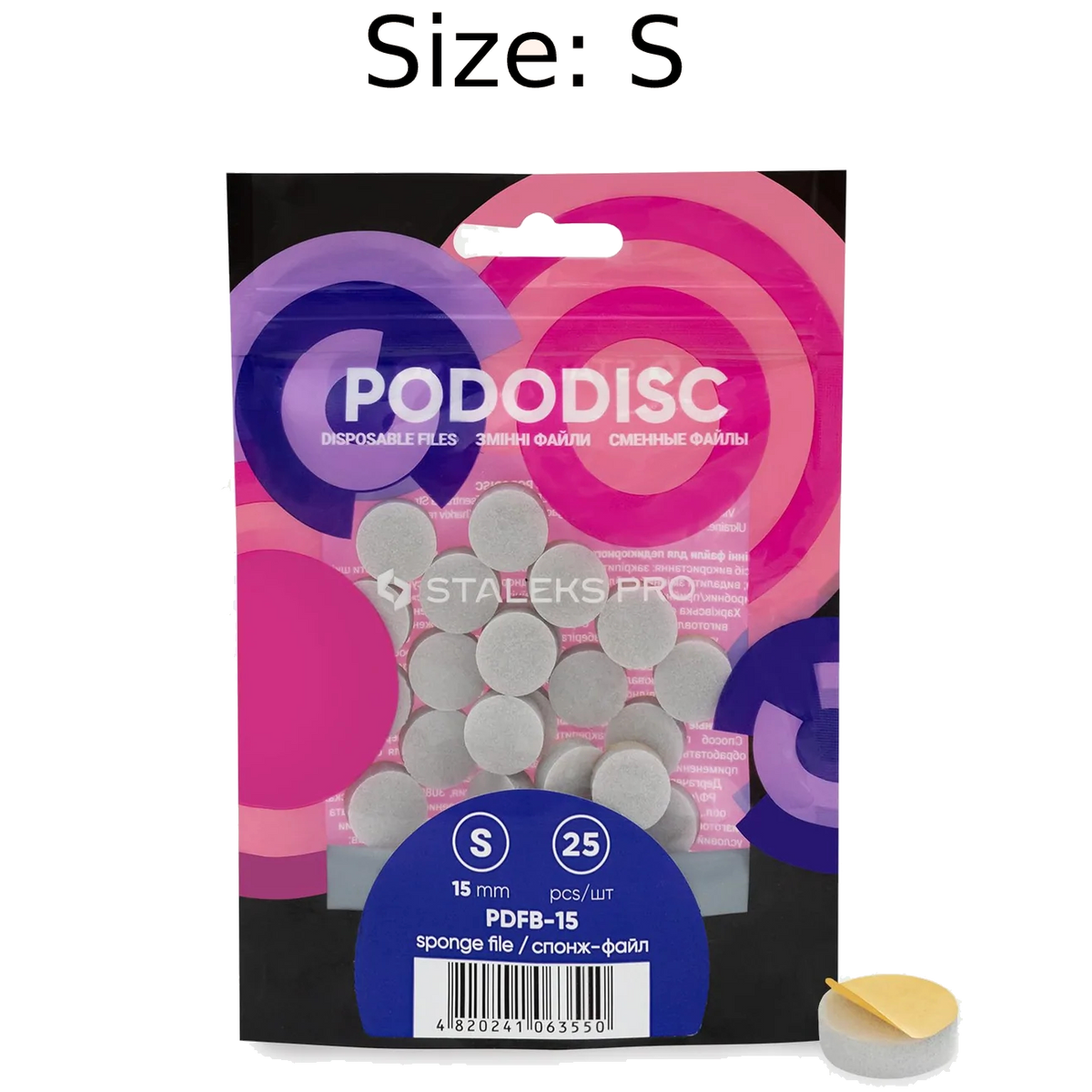 STALEKS PRO PODODISC DISPOSABLE DISC FILES SPONGES FOR PEDICURE 25 PCS ...